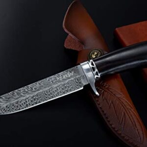 Perkin Handmade Fixed Blade Hunting Knife With Sheath HBF