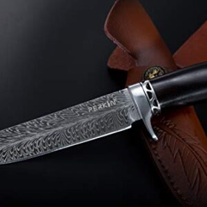 Perkin Handmade Fixed Blade Hunting Knife With Sheath HBF