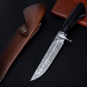 Perkin Handmade Fixed Blade Hunting Knife With Sheath HBF