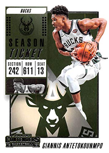 2018-19 Panini Contenders Season Ticket Basketball #11 Giannis Antetokounmpo Milwaukee Bucks Official NBA Trading Card in Raw (NM or Better) Condition