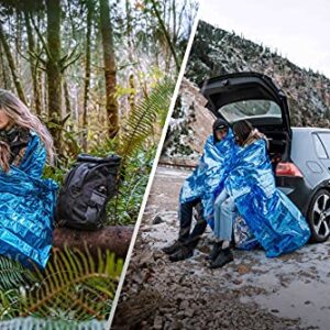 Oceas Outdoor Mylar Emergency Blankets 4 Pack of Extra Large Thermal Foil Space Blankets for Camping, Hiking, Marathon, and Car Use - Reflective Heavy Duty Survival Blanket