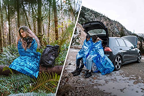 Oceas Outdoor Mylar Emergency Blankets 4 Pack of Extra Large Thermal Foil Space Blankets for Camping, Hiking, Marathon, and Car Use - Reflective Heavy Duty Survival Blanket