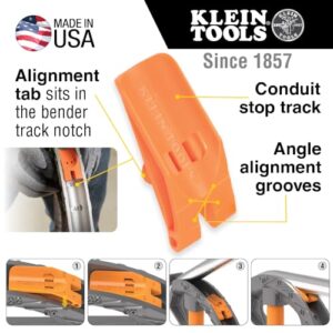 Klein Tools 51607 Aluminum Conduit Bender Full Assembly, 3/4-Inch EMT, 1/2-Inch Rigid, Wide Foot Pedal, Benchmark Symbols and Angle Setter