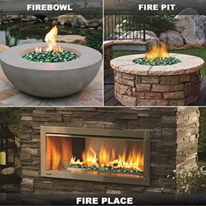 Skyflame 10-Pound Fire Glass Diamonds for Fire Pit Fireplace Landscaping, 1/2 Inch Reflective Glass Fire-Diamonds, Emerald Green