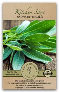 gaea's blessing seeds - sage seeds (1.5g) non-gmo seeds with easy to follow planting instructions - heirloom 88% germination rate