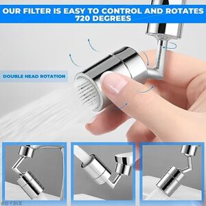 2Pcs Universal Rotating Faucet Extender - Swivel Extension Faucet Aerator Bathroom Sink Filter 720° Rotatable Faucet Sprayer Head - Kitchen Faucet Head Replacement Water Filter for Sink Faucet