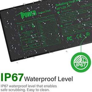 iPower 48" x 20.75" Seeding Heat Mat with Thermostat Temperature Adjustable Knob Durable Warm Hydroponic Plant Germination Starting Pad, Black