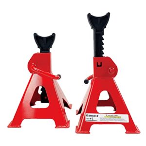 donext jack stands 3 ton (6,500 lb) capacity steel, 1 pair red lifting stand adjustable jack stands