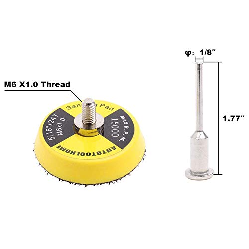 2 Inch/50mm Hook and Loop Sanding Pad Sanding Disc Replacement Pad with 1/8" Mandrel Drill Attachment 9 Pack