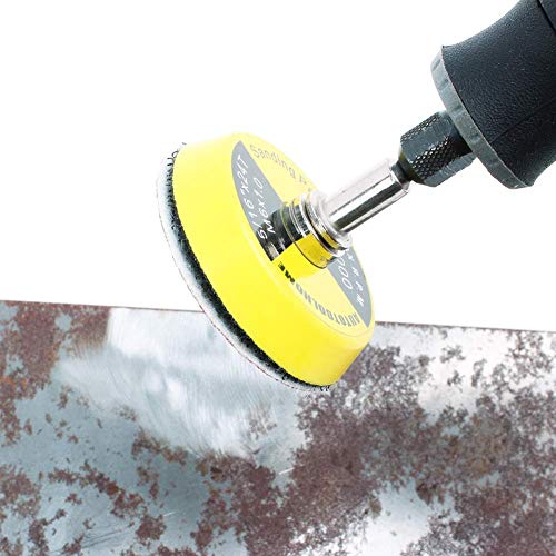 2 Inch/50mm Hook and Loop Sanding Pad Sanding Disc Replacement Pad with 1/8" Mandrel Drill Attachment 9 Pack