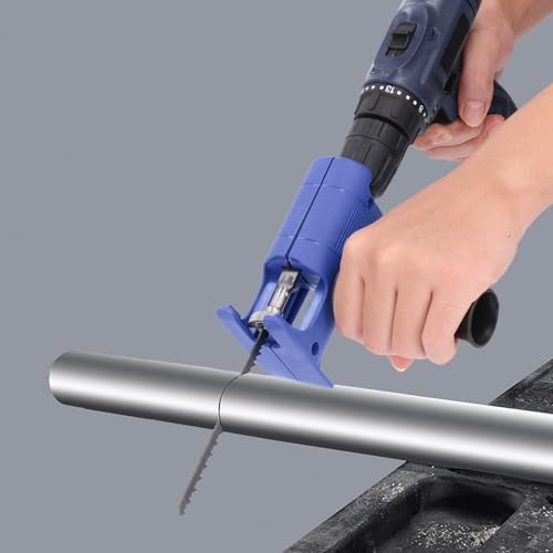 Protable Reciprocating Saw Adapter, Electric Drill Modified Tool Attachment with Ergonomic Handle for Wood and Metal Cutting