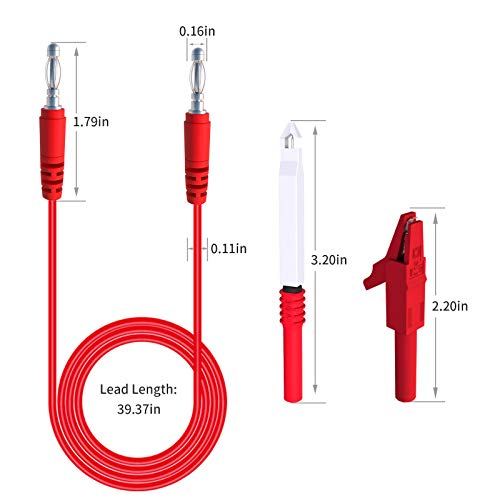 Goupchn 4mm Banana to Banana Plug Test Leads Kit with Alligator Clips Insulation Wire Piercing Probes for Multimeter Automotive Diagnostic Testing