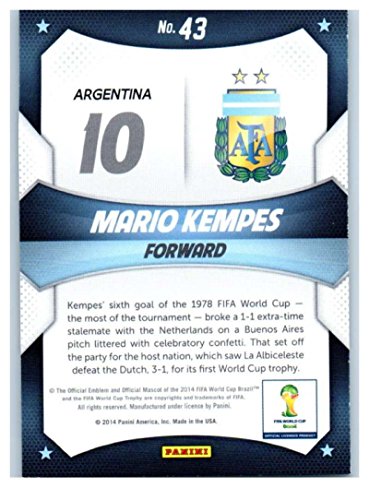 2014 Panini World Cup Prizm World Cup Stars #43 Mario Kempes Argentina Soccer Card