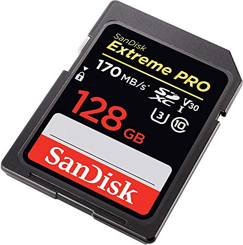 SanDisk Extreme Pro 128GB SDXC Card for Canon Camera Compatible with EOS M50 Mark II, EOS Ra Class 10 UHS-1 (SDSDXXY-128G-GN4IN) Bundle with (1) Everything But Stromboli 3.0 SD Memory Card Reader