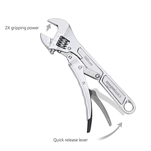 Amazon Basics Locking Adjustable Wrench, 10 inch x 2.7 inch x 0.75 inch