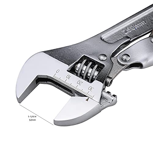 Amazon Basics Locking Adjustable Wrench, 10 inch x 2.7 inch x 0.75 inch