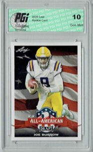 joe burrow 2020 leaf draft football #61 all-american rookie card pgi 10 - unsigned college cards