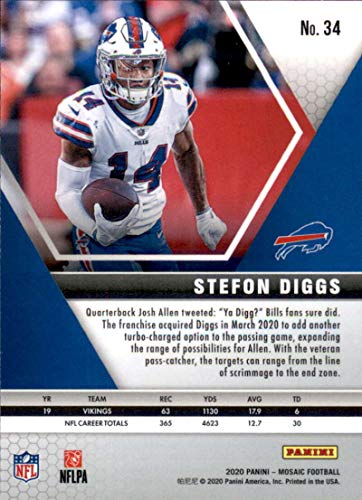 2020 Panini Mosaic #34 Stefon Diggs Buffalo Bills NFL Football Trading Card