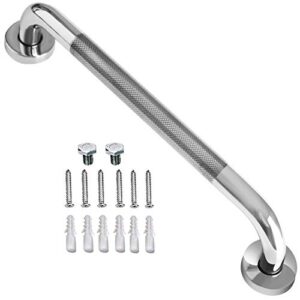 16 inch anti slip shower grab bar handle, zuext chrome finish stainless steel bathroom grab bar, knurled bathroom balance bar,safety hand rail support,handicap elderly injury senior assist bath handle