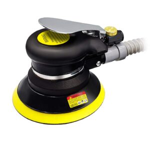 air random orbital sander, 5"6"vacuum air sander, dual action pneumatic sander include5 inch 6 inch pads and sandpaper, polisher for car or metal (self-vacuum)