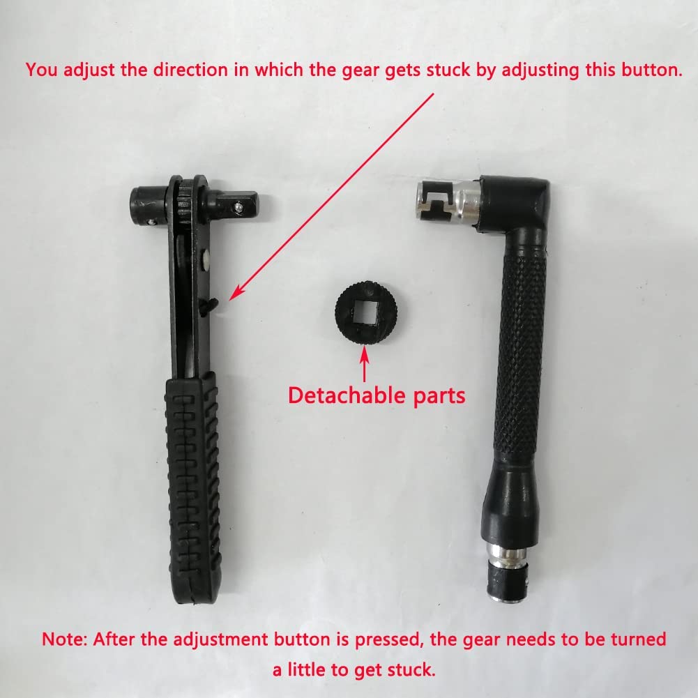 BOLWHAO 90 degree Right Angle 1/4-Inch L-shaped Socket Wrench Mini Wrench Screwdriver Bit and Socket tool 2 pieces