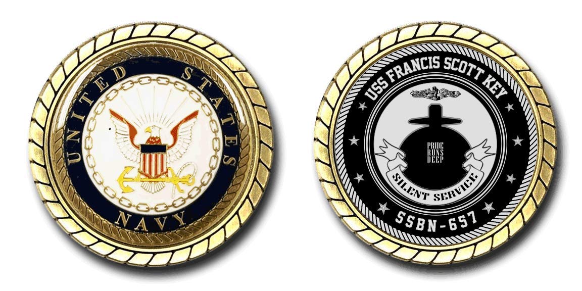 USS Francis Scott Key SSBN-657 US Navy Submarine Challenge Coin - Officially Licensed