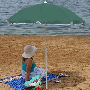 Sunnydaze 5-Foot Outdoor Beach Umbrella with Tilt Function - Portable - Green