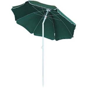 Sunnydaze 5-Foot Outdoor Beach Umbrella with Tilt Function - Portable - Green