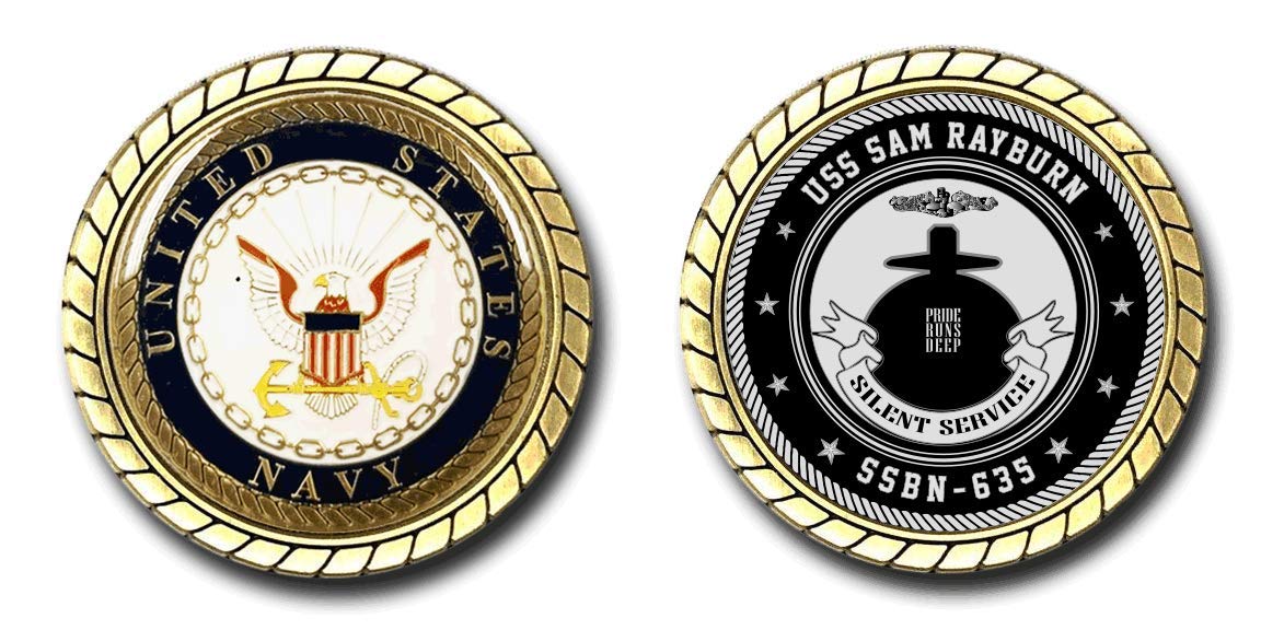 USS Sam Rayburn SSBN-635 US Navy Submarine Challenge Coin - Officially Licensed