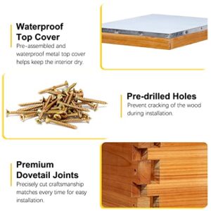 Bee Hive 10 Frame Bee Hives and Supplies Starter Kit, Bee Hive for Beginner, Honey Bee Hives Includes 1 Deep Bee Boxes, 1 Bee Hive Super with Beehive Frames and Foundation