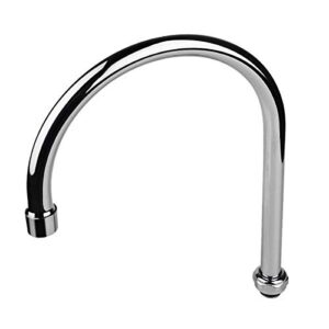 kwode gooseneck swivel spout 8 inch replacement kit with swing nozzle for commercial kitchen sink faucet 360 degree stainless steel add-on spout, chrome finish