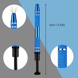 Piercing Ball Grabber Tool Pick Up Tool with 4 Prongs Holder Diamond Claw Tweezers for Small Parts Pickup IC Chips Gems Prong Tweezer Jewelry Making Tool Accessory Nails Clamping (3 Pieces)