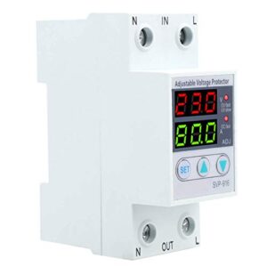 Walfront SVP-916 100-130VAC Adjustable Over and Under Voltage Protector Delay Reset Protector Overvoltage Protection Action(40A)