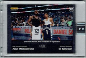 zion williamson & ja morant 2019 panini instant #83 true 1 of 1, 1/1 rookie card - basketball slabbed rookie cards