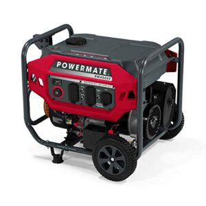 Powermate P0081300 PM4500E Gas-Powered Portable Generator - Reliable Power Supply - Solar Panel Compatible - Quiet Operation - Ideal for Home, Camping, RV - 49 State/CSA