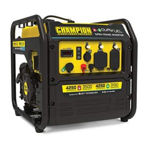 champion power equipment 200914 4250-watt open frame inverter generator, dual fuel technology