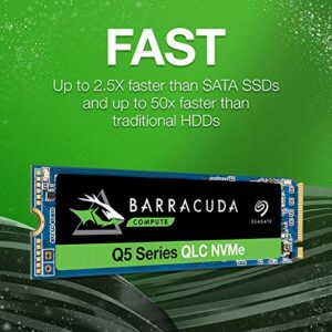 Seagate Barracuda Q5 1TB Internal SSD - M.2 NVMe PCIe Gen3 ×4, 3D QLC for Desktop or Laptop, 1-Year Rescue Services (ZP1000CV3A001)