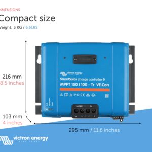 Victron Energy SmartSolar MPPT Tr VE. Can 150V 100 amp 12/24/36/48-Volt Solar Charge Controller (Bluetooth)