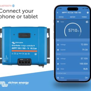 Victron Energy SmartSolar MPPT Tr VE. Can 150V 100 amp 12/24/36/48-Volt Solar Charge Controller (Bluetooth)