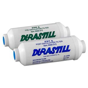 durastil water distiller 2-pack filter combo set - 200312 green prefilter and 200313 blue post filter oem