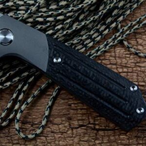 TWOSUN TS223 M390 Blade Titanium Carbon Fiber Handle Frame Lock Gift Collection Folding Knives