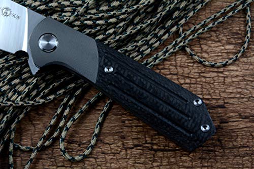 TWOSUN TS223 M390 Blade Titanium Carbon Fiber Handle Frame Lock Gift Collection Folding Knives