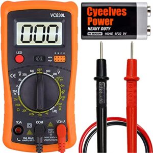 digital multimeter, multimeter with ac dc voltmeter & ohm volt amp tester, multifunction battery tester, pocket meter with backlight tests wire, voltage tester measure voltage current resistance diode