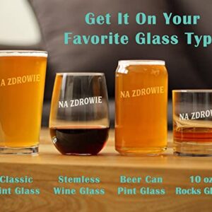 Na Zdrowie - Polish Cheers - Whiskey Rocks Glass - Cute Poland Themed Gifts or Party Decor for Women and Men - 10.25 Oz