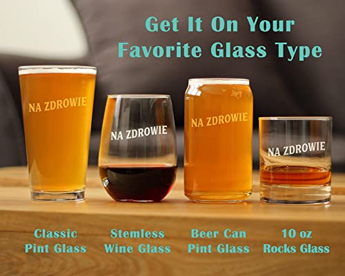 Na Zdrowie - Polish Cheers - Whiskey Rocks Glass - Cute Poland Themed Gifts or Party Decor for Women and Men - 10.25 Oz