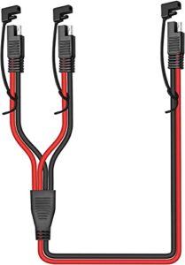 lixintian 10awg sae dc power automotive connector cable y splitter 1 to 2 sae extension cable, fit for suitable for solar battery connection and transfer -40cm