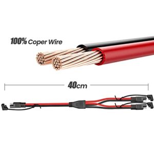 LIXINTIAN 10AWG SAE DC Power Automotive Connector Cable Y Splitter 1 to 2 SAE Extension Cable, Fit for Suitable for Solar Battery Connection and Transfer -40cm