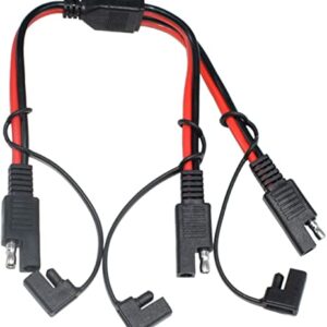 LIXINTIAN 10AWG SAE DC Power Automotive Connector Cable Y Splitter 1 to 2 SAE Extension Cable, Fit for Suitable for Solar Battery Connection and Transfer -40cm