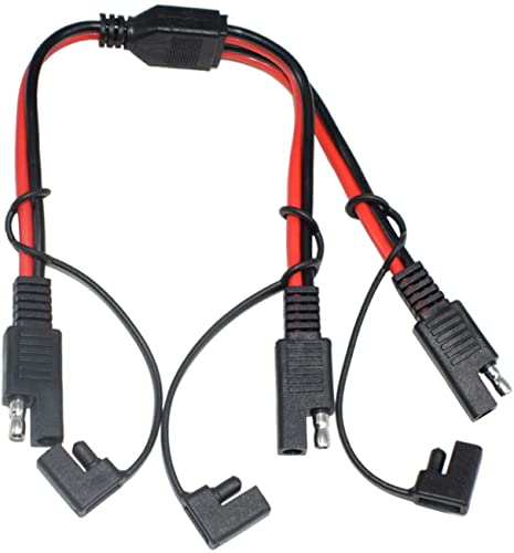 LIXINTIAN 10AWG SAE DC Power Automotive Connector Cable Y Splitter 1 to 2 SAE Extension Cable, Fit for Suitable for Solar Battery Connection and Transfer -40cm