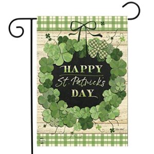 briarwood lane lucky wreath st patricks day garden flag - 12.5" x 18" - irish garden flag - celtic garden flag - saint patricks day garden flag - celtic shamrock garden flag - irish flag